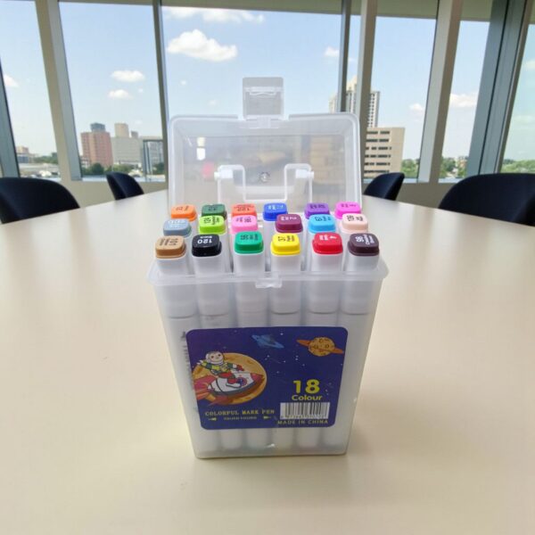 3917 Set de 18 marcadores colores doble punta en estuche - DelSur ...